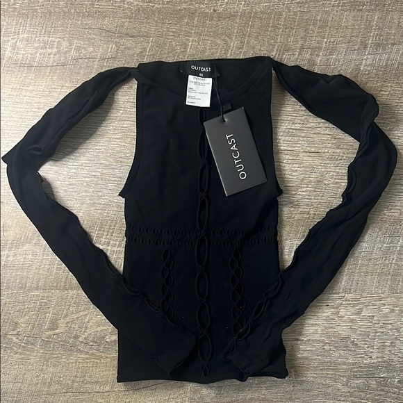 Outcast | Tops | Nwt Outcast Black Stretchy Raver Top Os | Poshmark